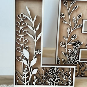 Floral Nursery Letters - Nature Name Sign - Layered Letters - Floral ...