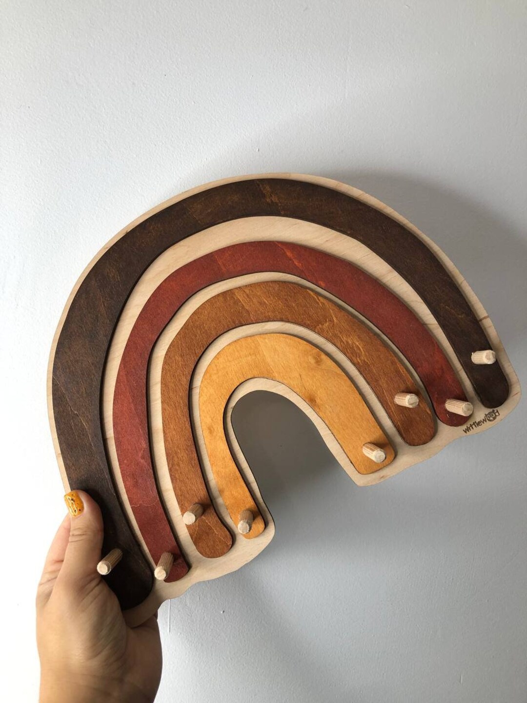 Wooden Rainbow Hanger With Hooks: Nursery Decor, Kids Room - Etsy