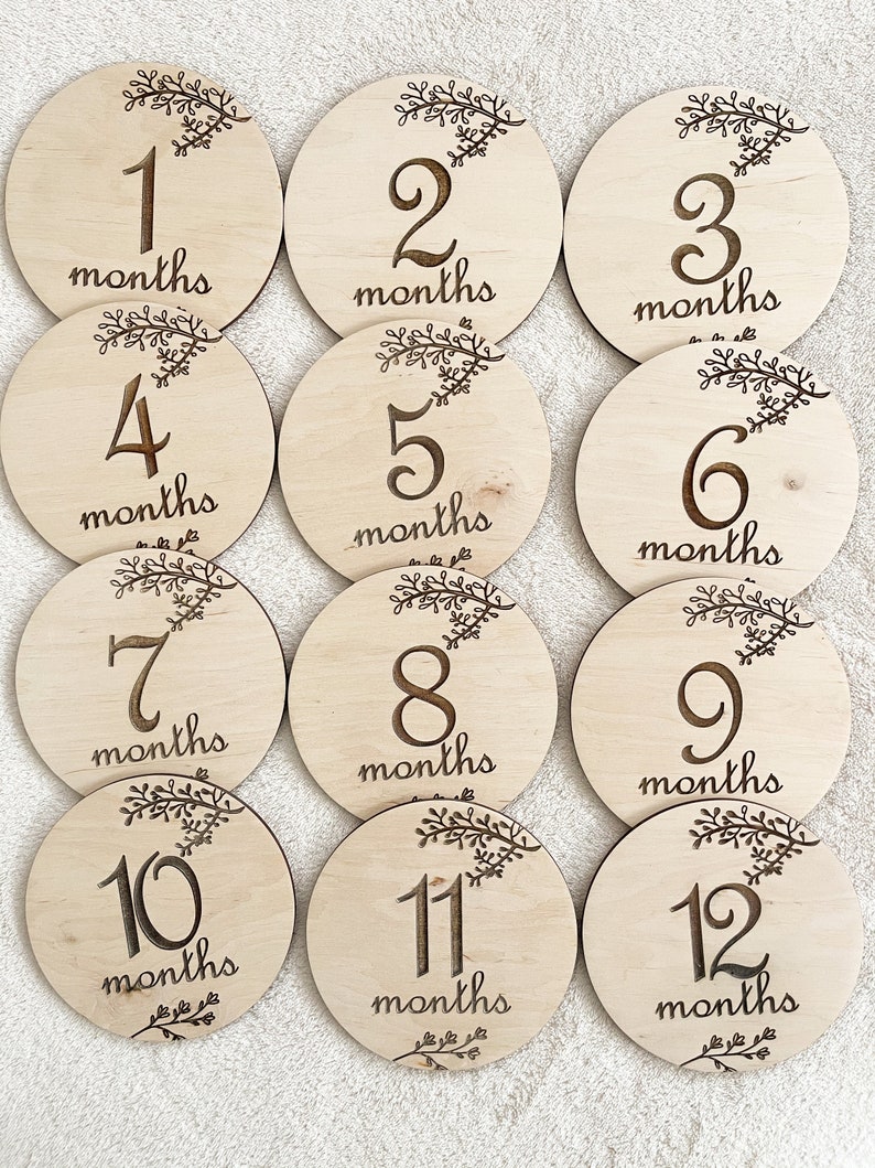 Monthly Milestone Discs: Circular Baby Milestones - Month-by-month ...