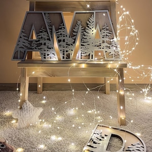 Custom Winter Forest Letters - Handcrafted Wooden Alphabet - Nature ...