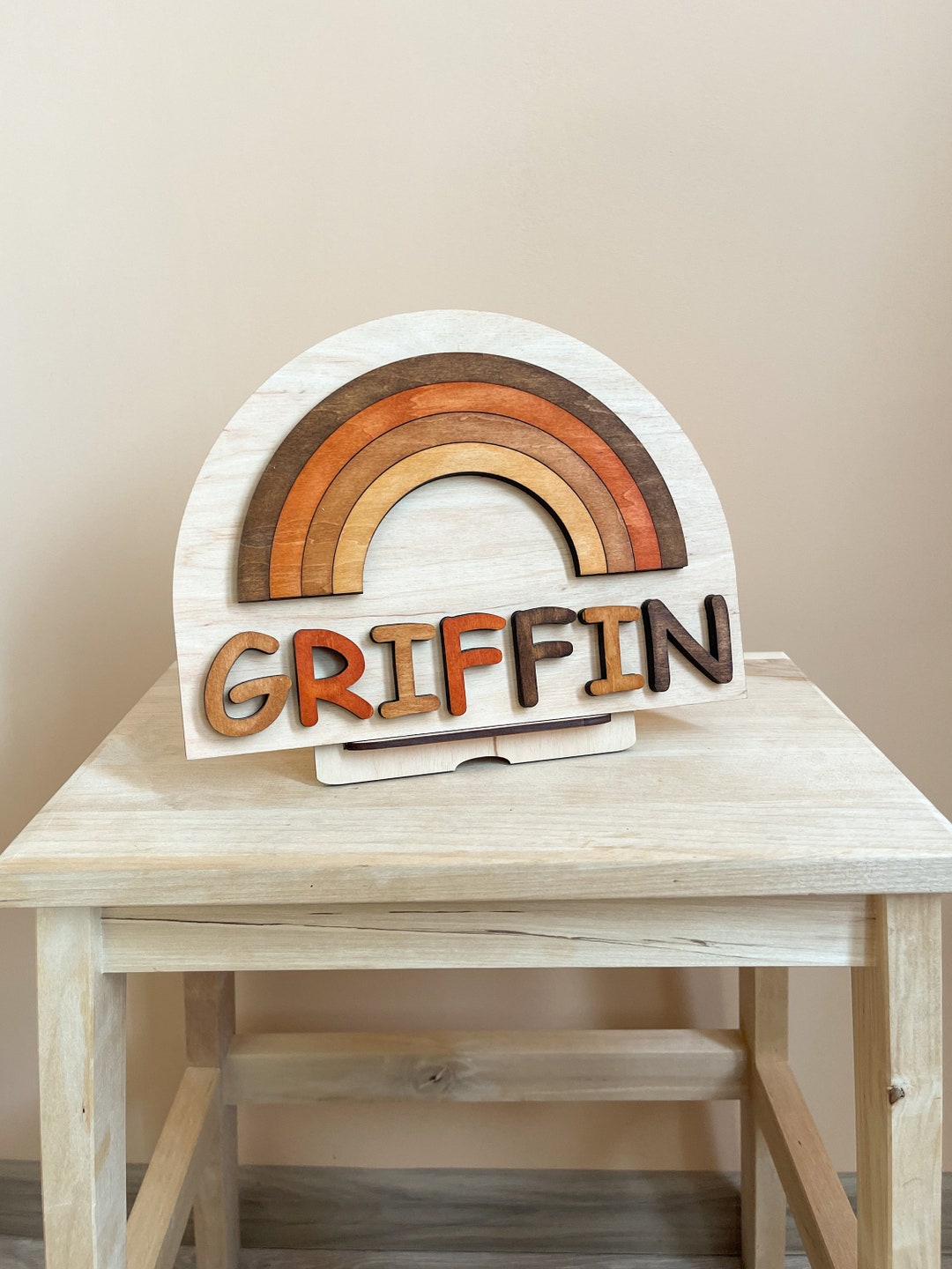 Custom Rainbow Name Puzzle - Toddler Wooden Name Toy - Gift for Girls ...