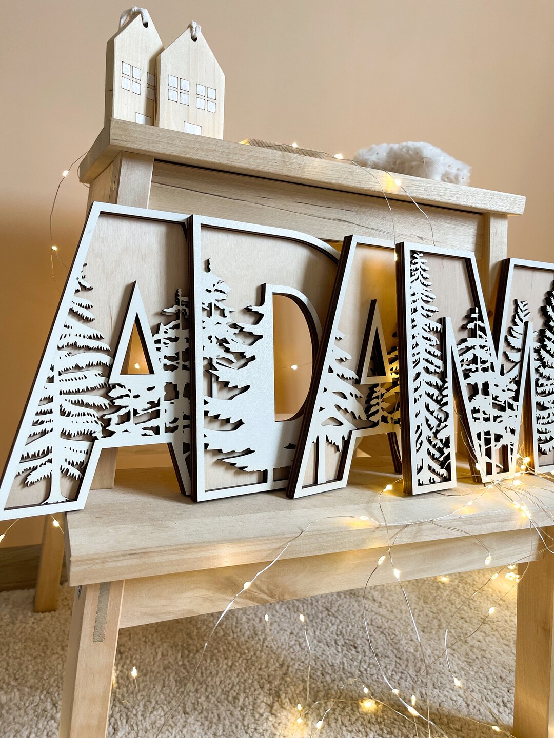 Custom Winter Forest Letters - Handcrafted Wooden Alphabet - Nature ...