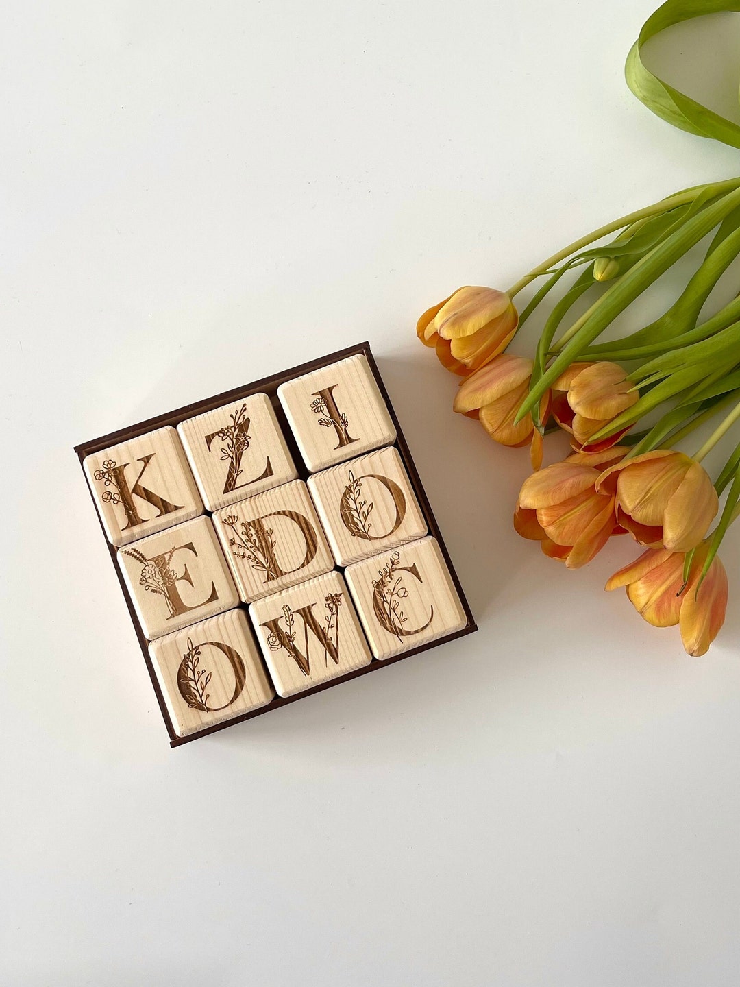 Forest Numbers Wooden Blocks Set: Engraved Educational Toy ...