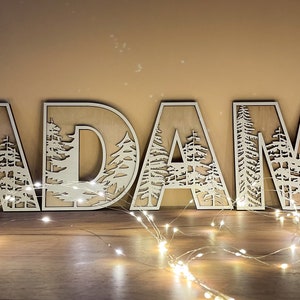 Custom Winter Forest Letters - Handcrafted Wooden Alphabet - Nature ...