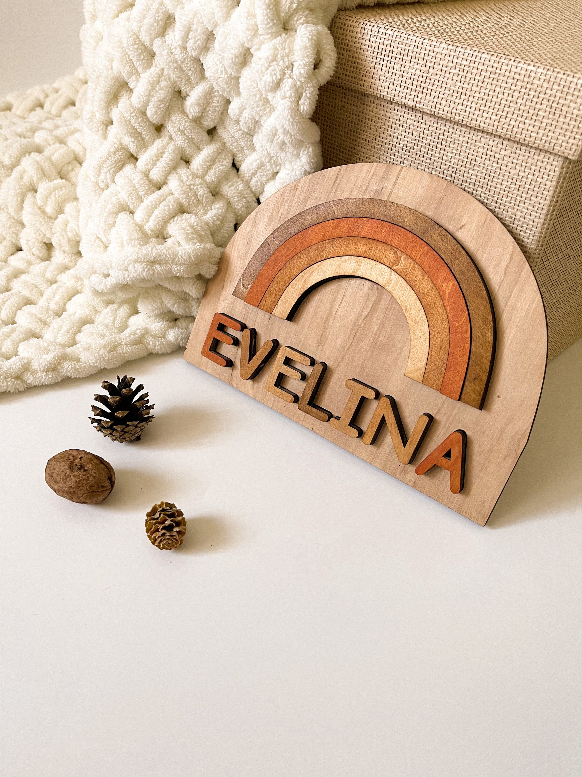 Personalized Rainbow Name Puzzle: Colorful Custom Wooden Name - Gift ...