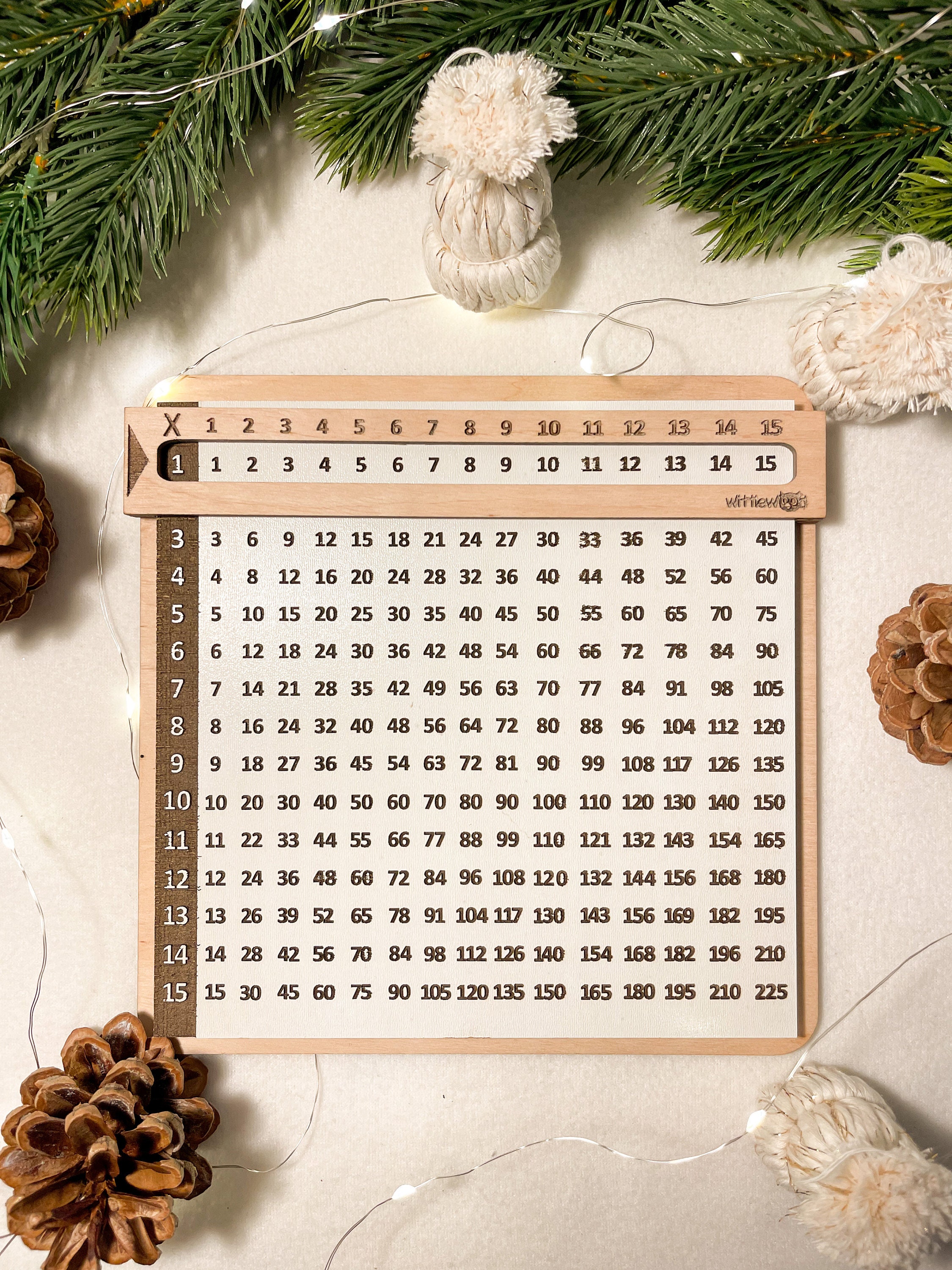 Multiplication Chart by 15 - Wooden Education Board With Viewer Window ...