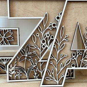 Floral Nursery Letters - Nature Name Sign - Layered Letters - Floral ...