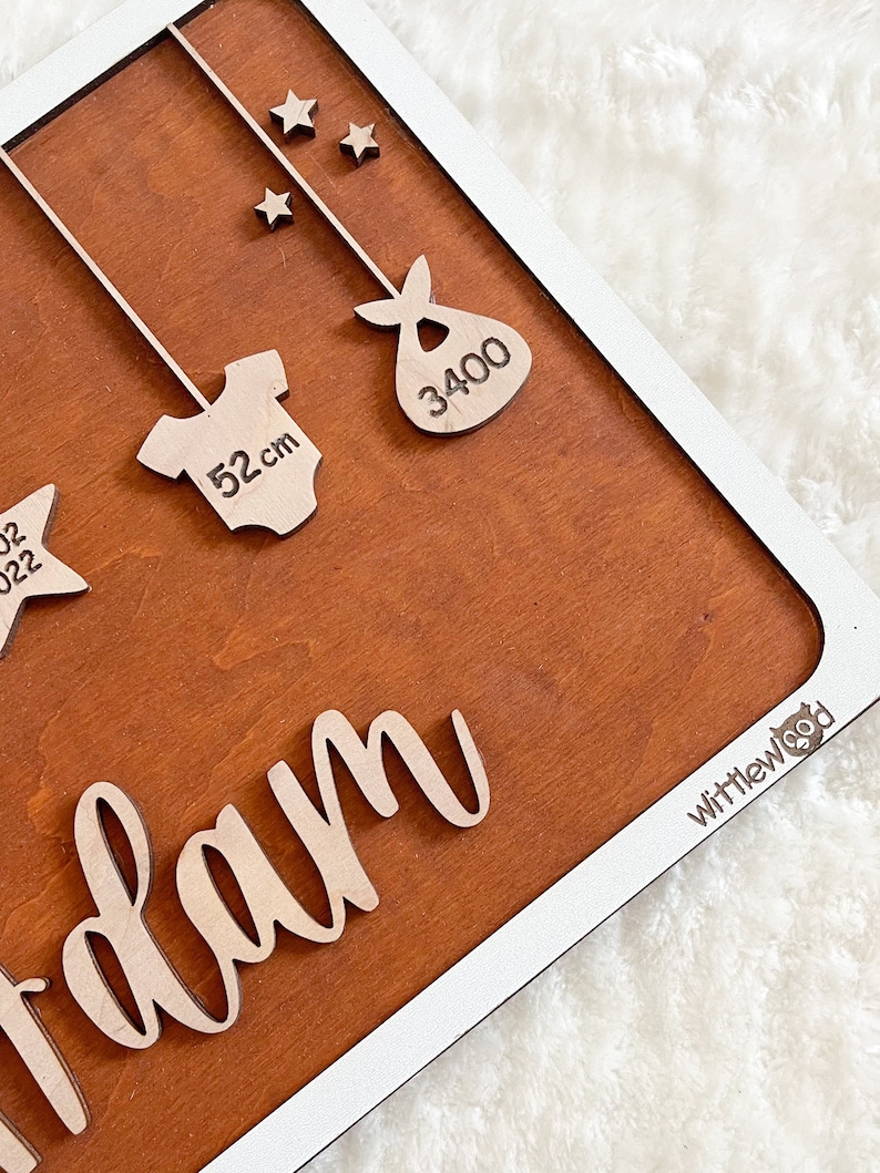 Personalized Wooden Birth Stats Board: Baby Nursery Decor - Etsy