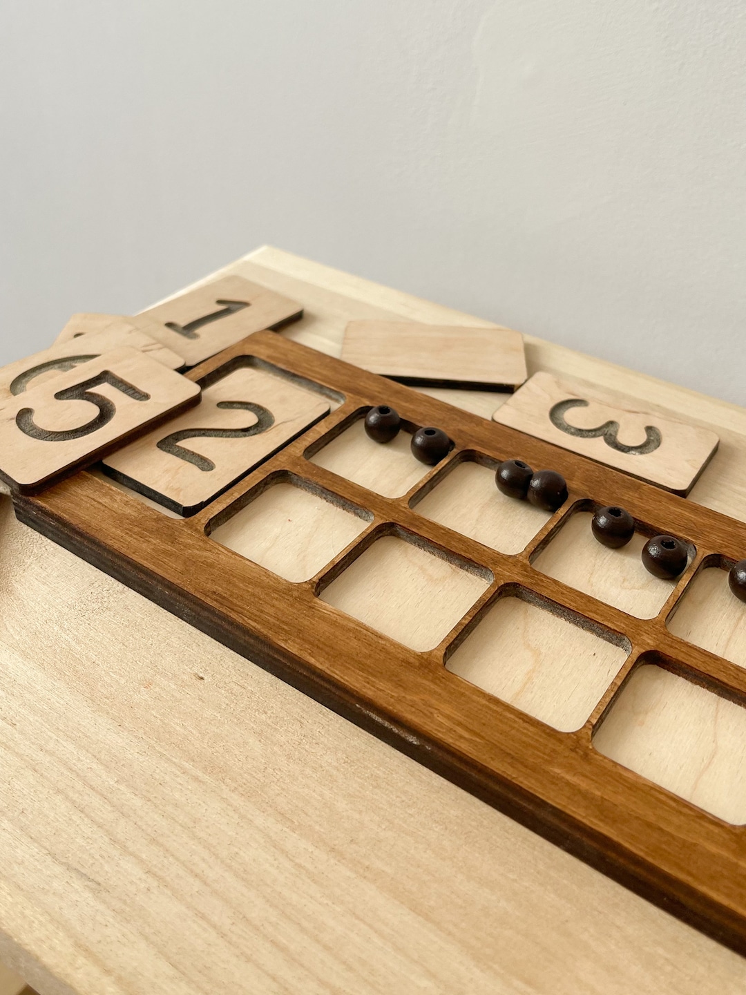 Montessori Counting Board With Numbers - Wooden Ten Frame - Preschool ...