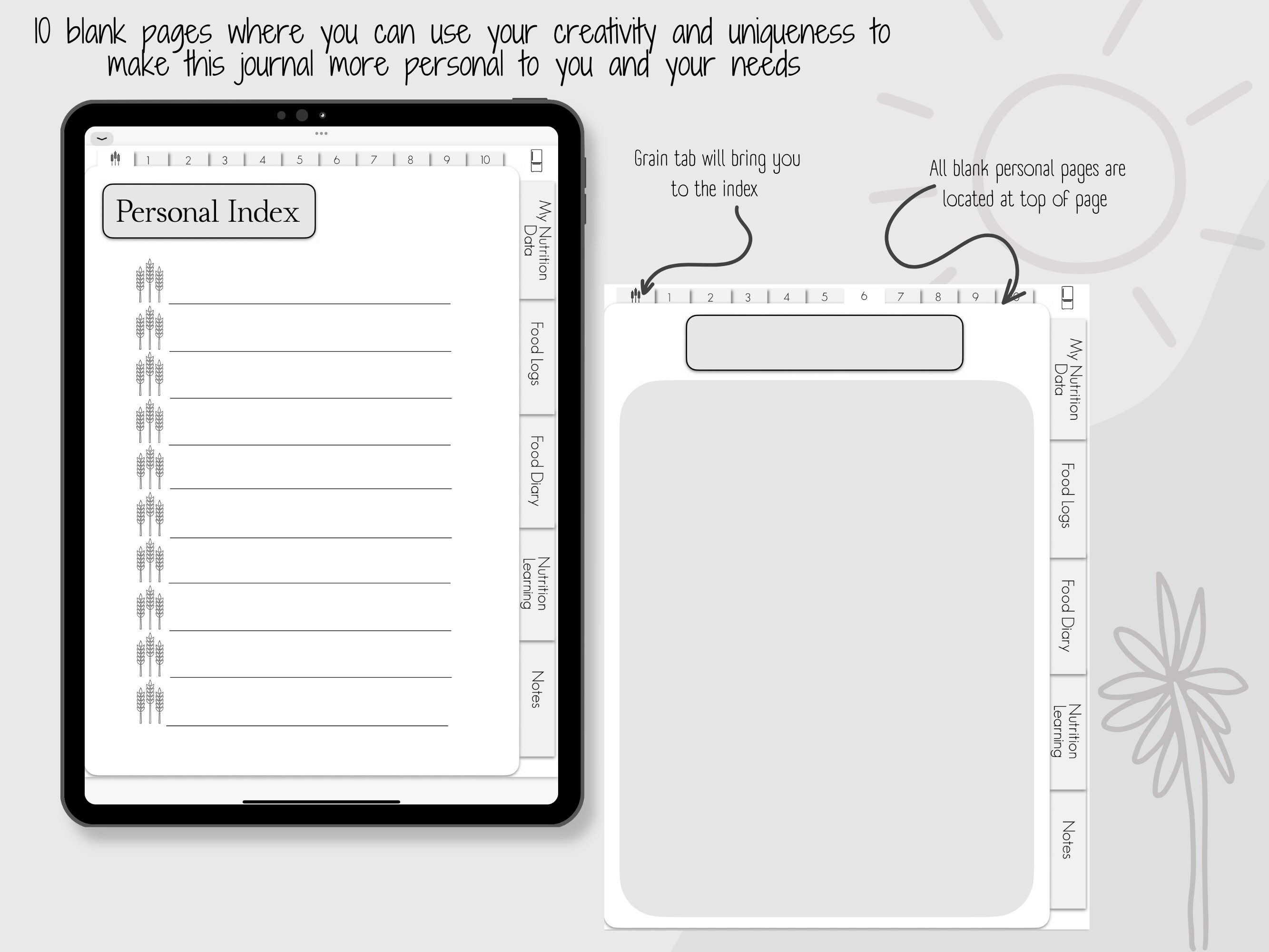 Digital Food Journal and Nutrition Guide, Minimal, Undated, 3-meal ...