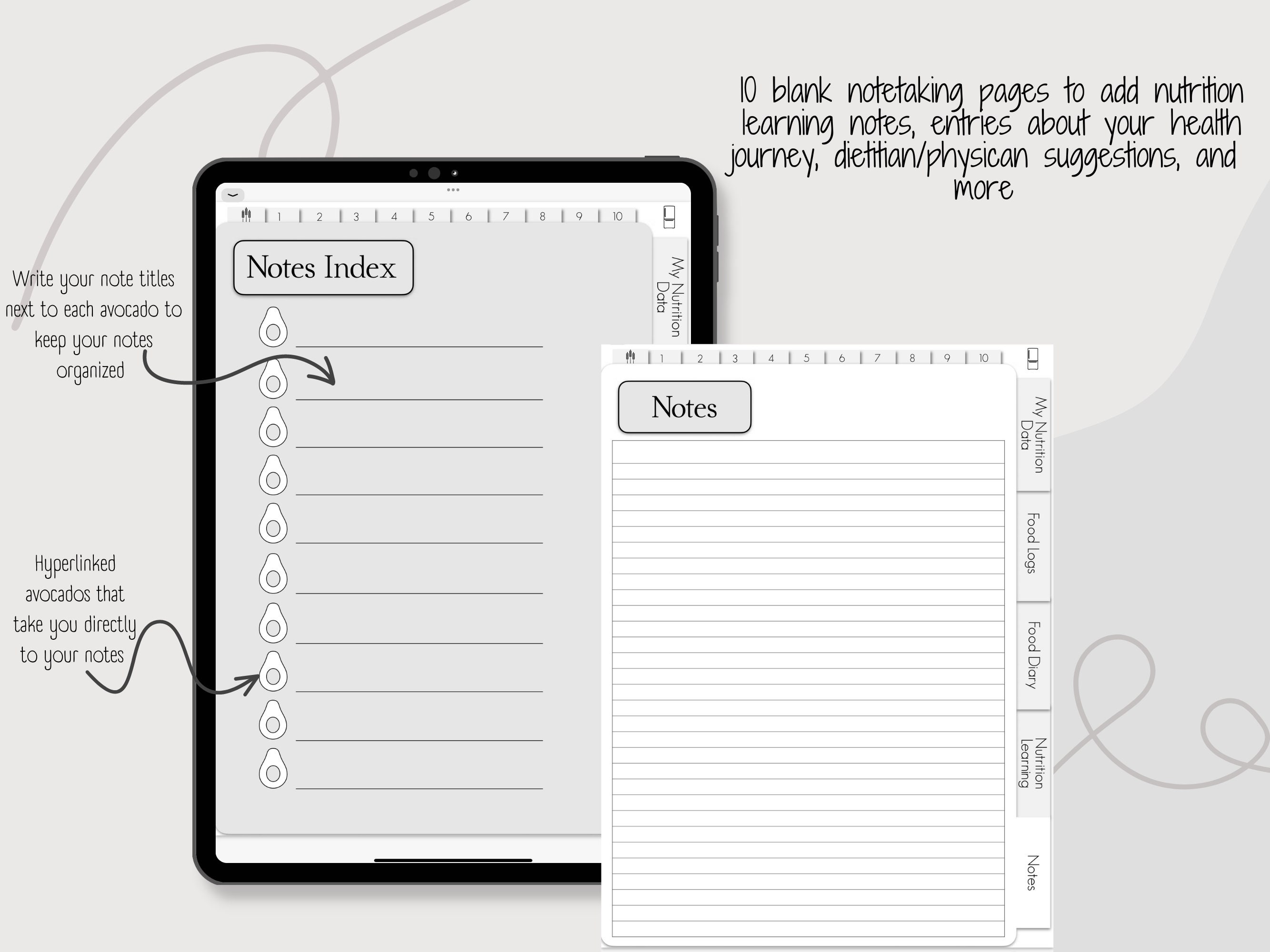 Digital Food Journal and Nutrition Guide, Minimalist Aesthetic, No-meal ...