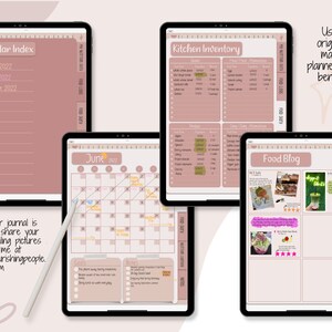 Digital Food Journal and Nutrition Guide, Boho, Undated, 3-meal ...