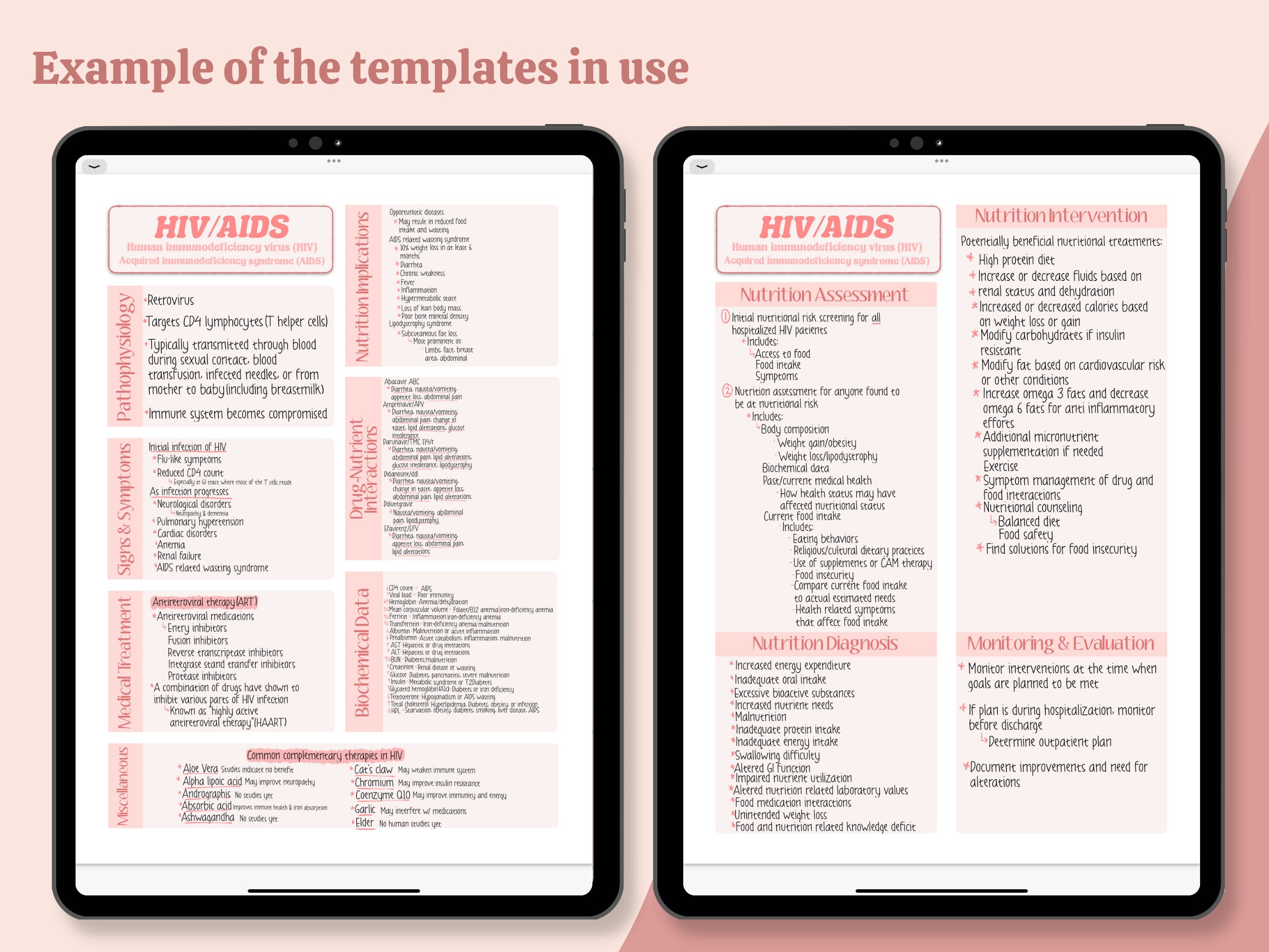 Medical Nutrition Therapy Templates Dietetic Study Material Clinical