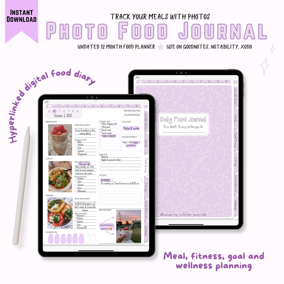 Photo Food Journal, Digital Food Diary, Hyperlinked Health and Wellness ...
