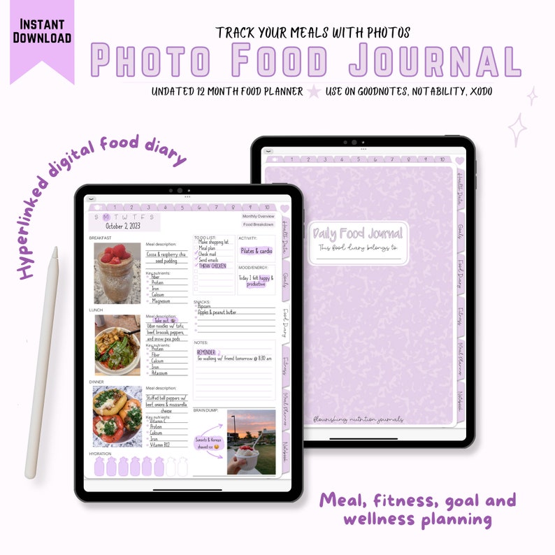 Photo Food Journal, Digital Food Diary, Hyperlinked Health and Wellness ...