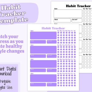 Monthly Habit Tracker Template, Daily Habit Tracking, Digital Habit ...