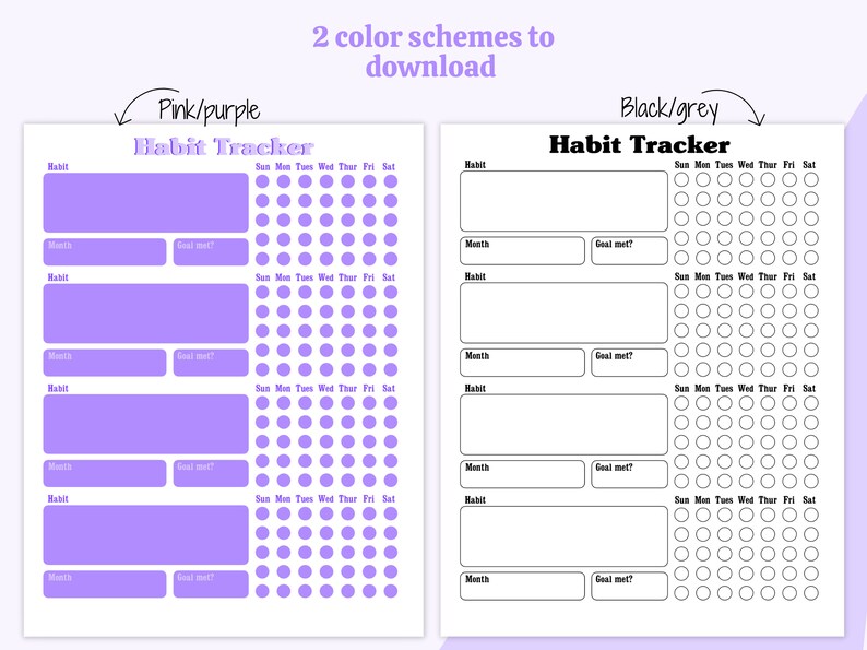 Monthly Habit Tracker Template, Daily Habit Tracking, Digital Habit ...