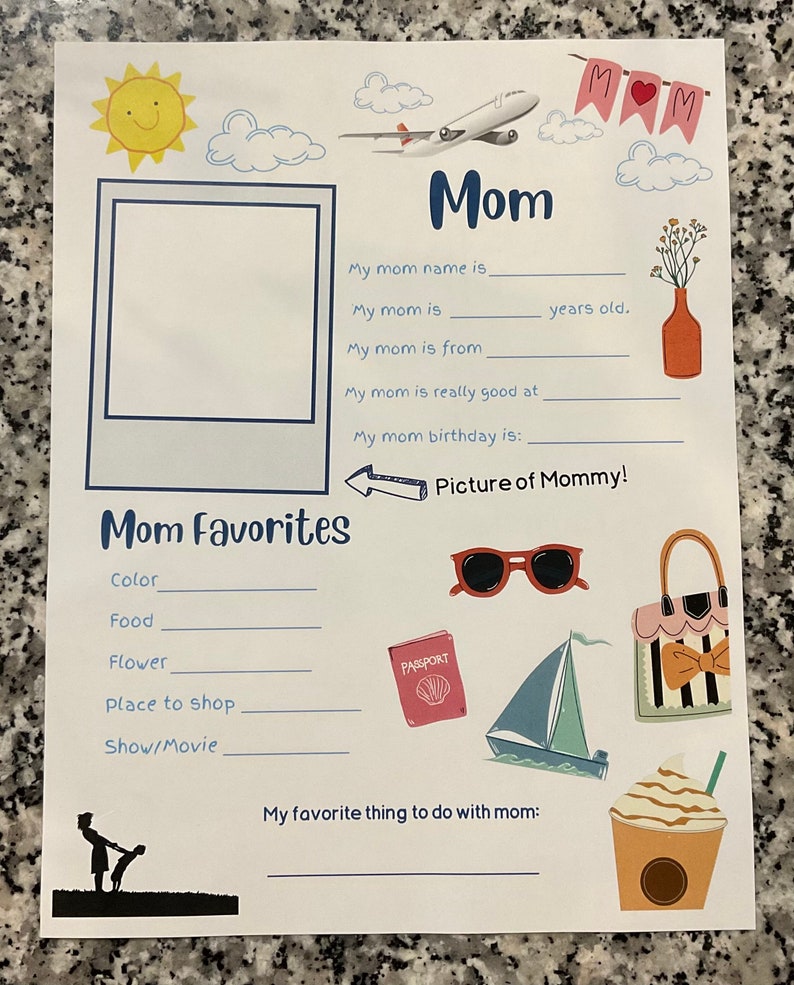 ALL ABOUT ME Family & Me Sheets for Kids Printable - Etsy