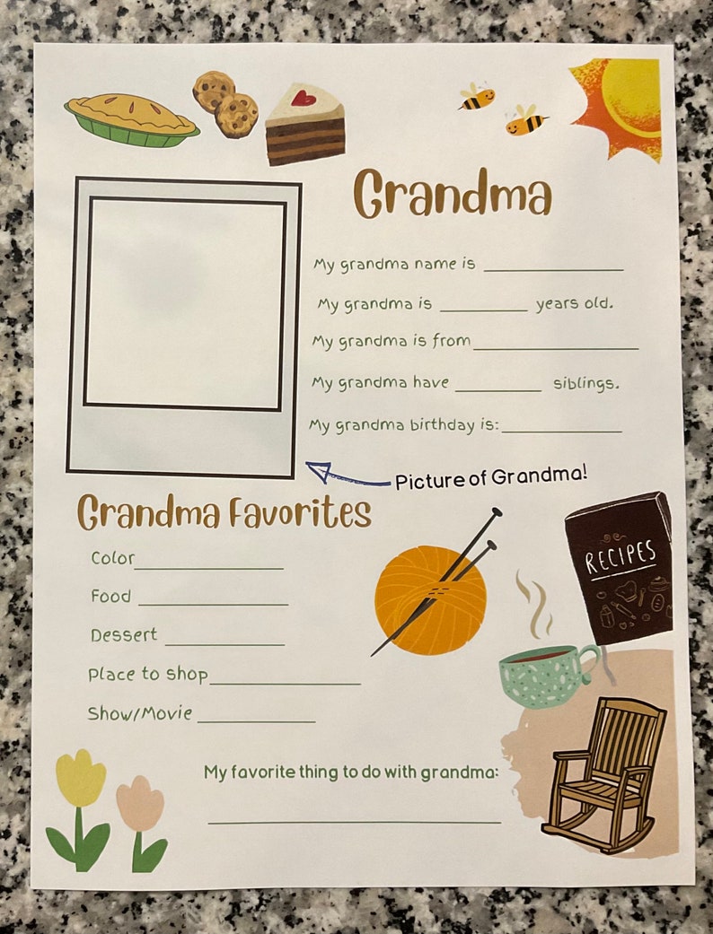 ALL ABOUT ME Family & Me Sheets for Kids Printable - Etsy