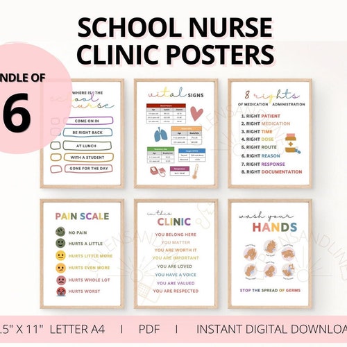 SET OF 12 School Nurse Clinic Posters Office Decoration - Etsy