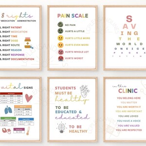 SET OF 12 School Nurse Clinic Posters, Office Decoration, Instant ...