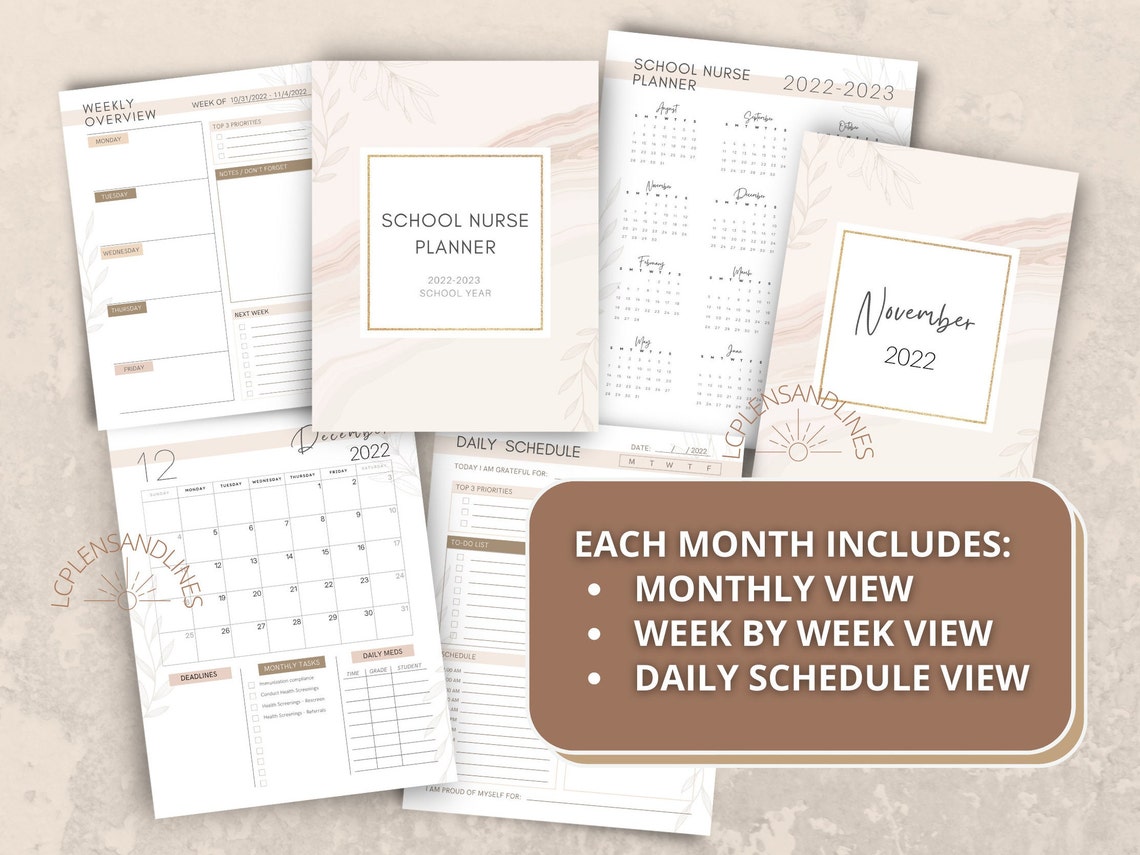 School Nurse Planner 2022-2023 School Year 97 Pages 12 - Etsy