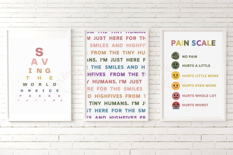 SET OF 12 School Nurse Clinic Posters, Office Decoration, Instant ...