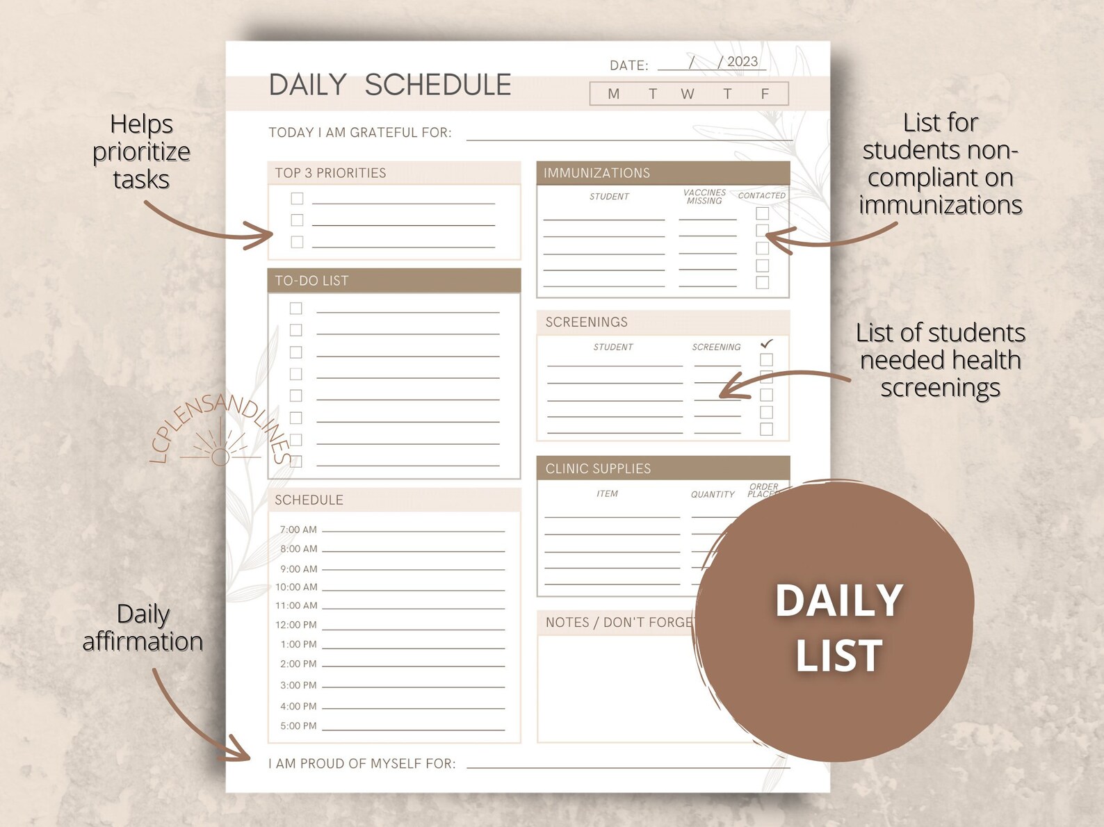 School Nurse Planner 2022-2023 School Year 97 Pages 12 - Etsy