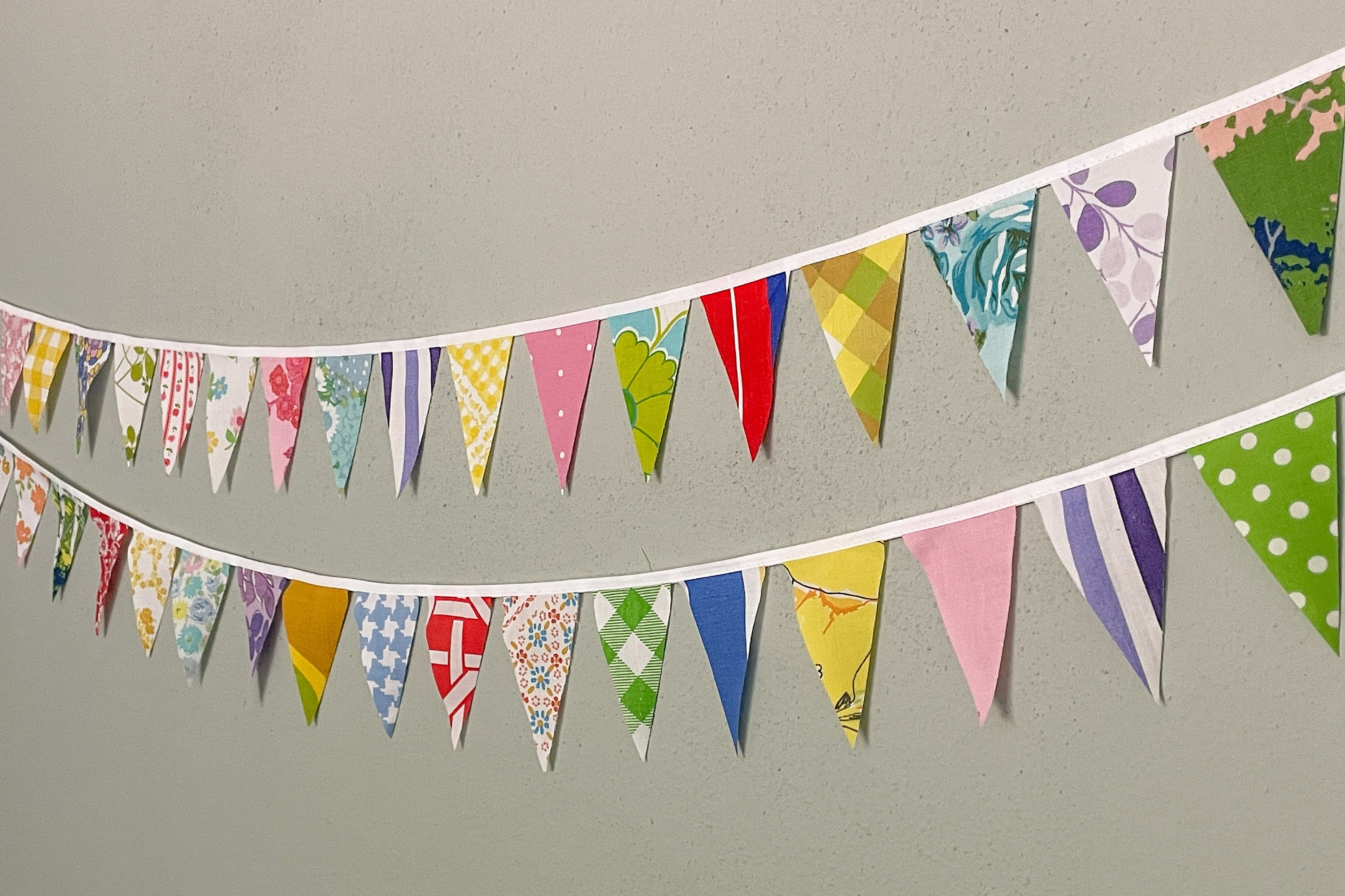 Vintage Fabric Flag Banner Colorful Flag Bunting Banner Single-sided ...