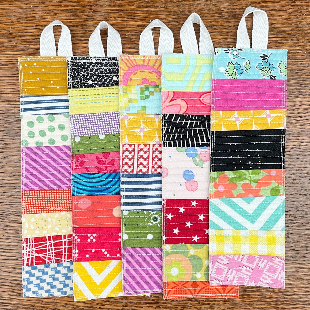 Scrappy Quilted Bookmark: Colorful Fabric Page Keeper - Etsy