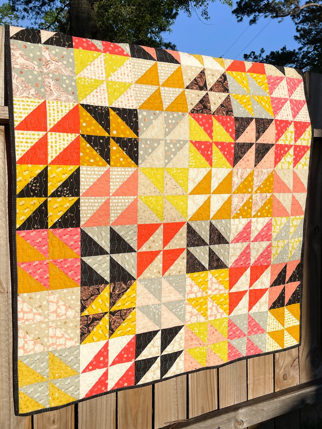 Handmade Quilt, Throw Size, Ruby Star Society Fabric, Quilted Blanket ...