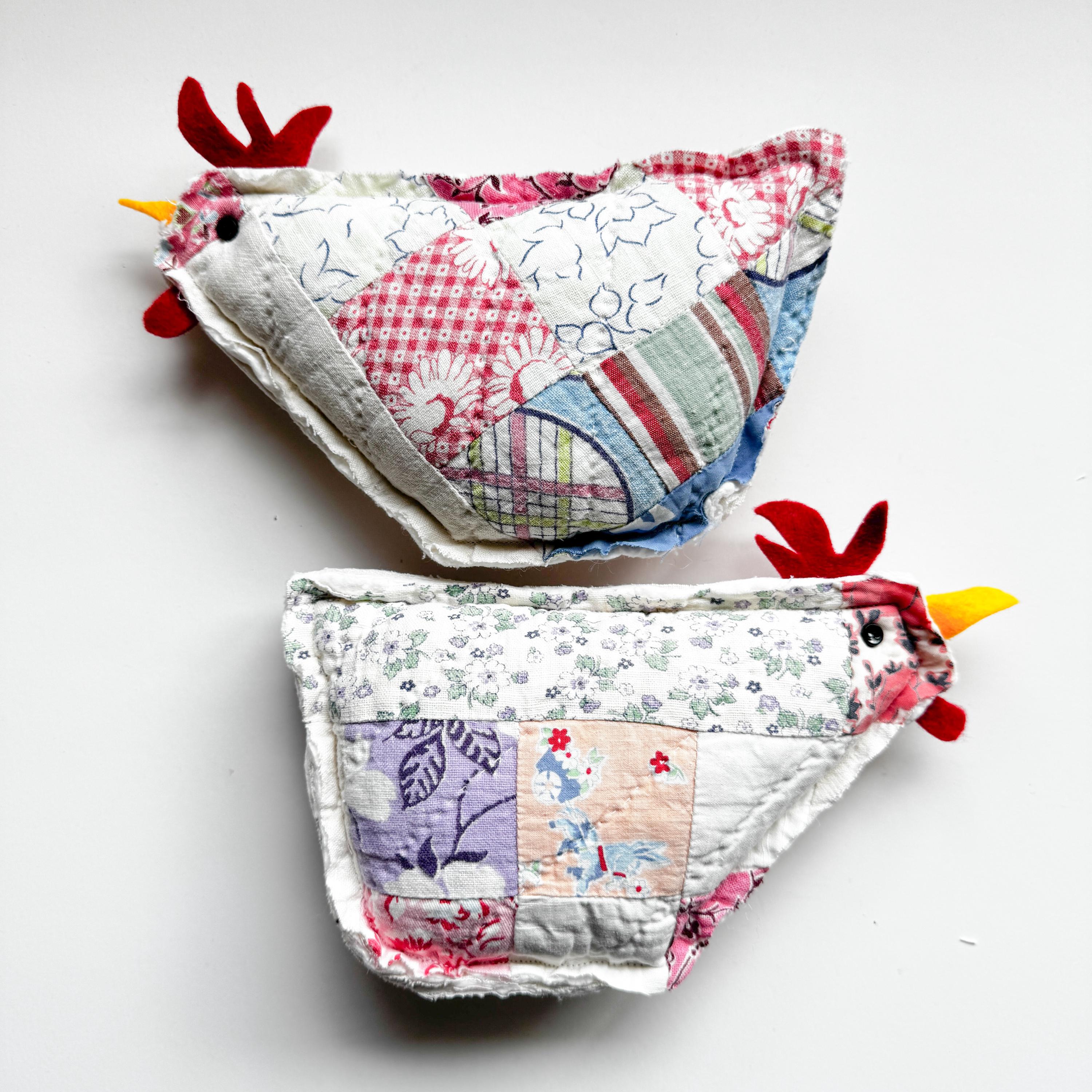 Vintage Quilt Chicken Bowl Filler: Farmhouse, Henhouse, Antique ...