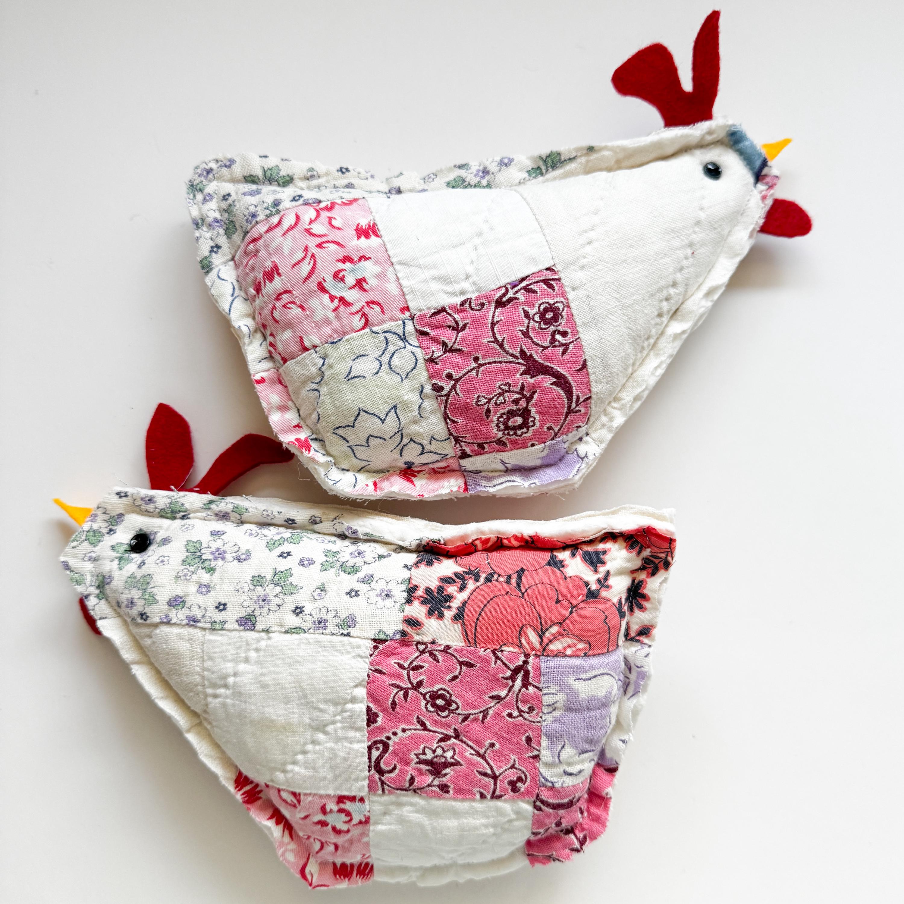 Vintage Quilt Chicken Bowl Filler: Farmhouse, Henhouse, Antique ...