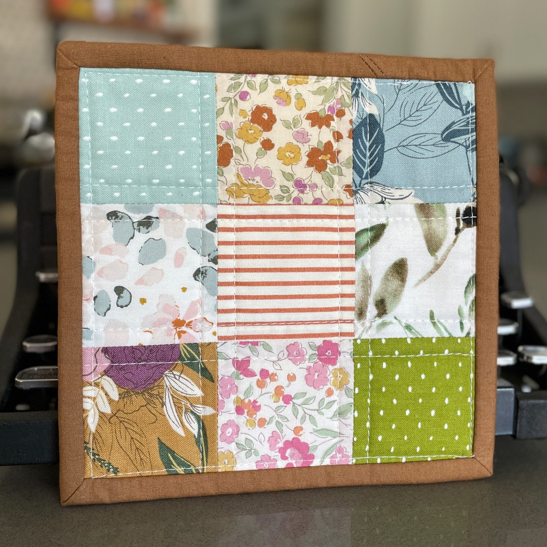 Quilted Mug Mat, Gorgeous Sophisticated Fabrics, Mug Rug Tea Mat Coffee ...