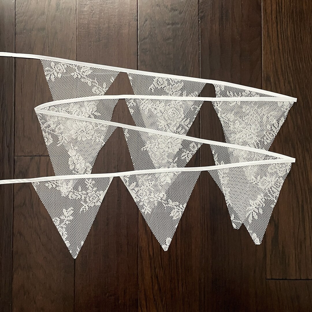 Lace Bunting Banner Sheer Lace Flag Garland Flag Bunting Wedding ...
