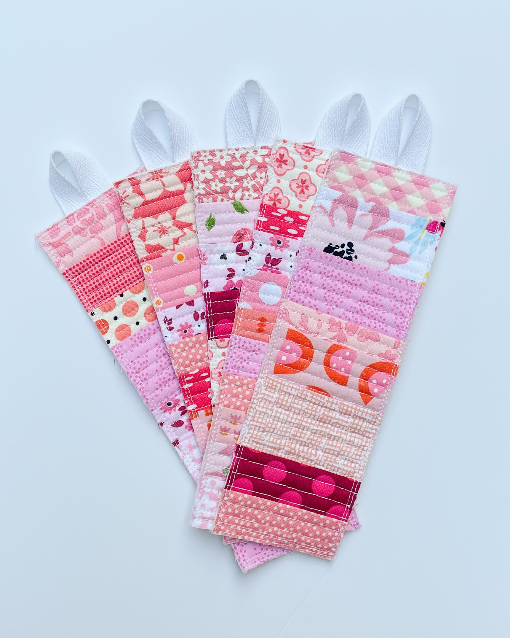 Quilted Pink Bookmarks Set of Five Pink Barbie Fabric - Etsy