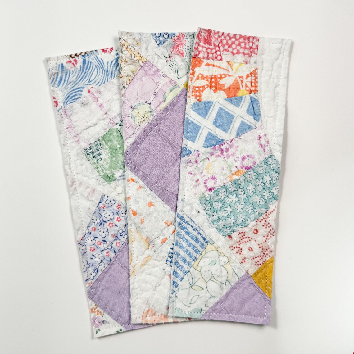 Vintage Quilt Bookmarks, Set of Three, Quilted Page Keeper, Book Lover ...