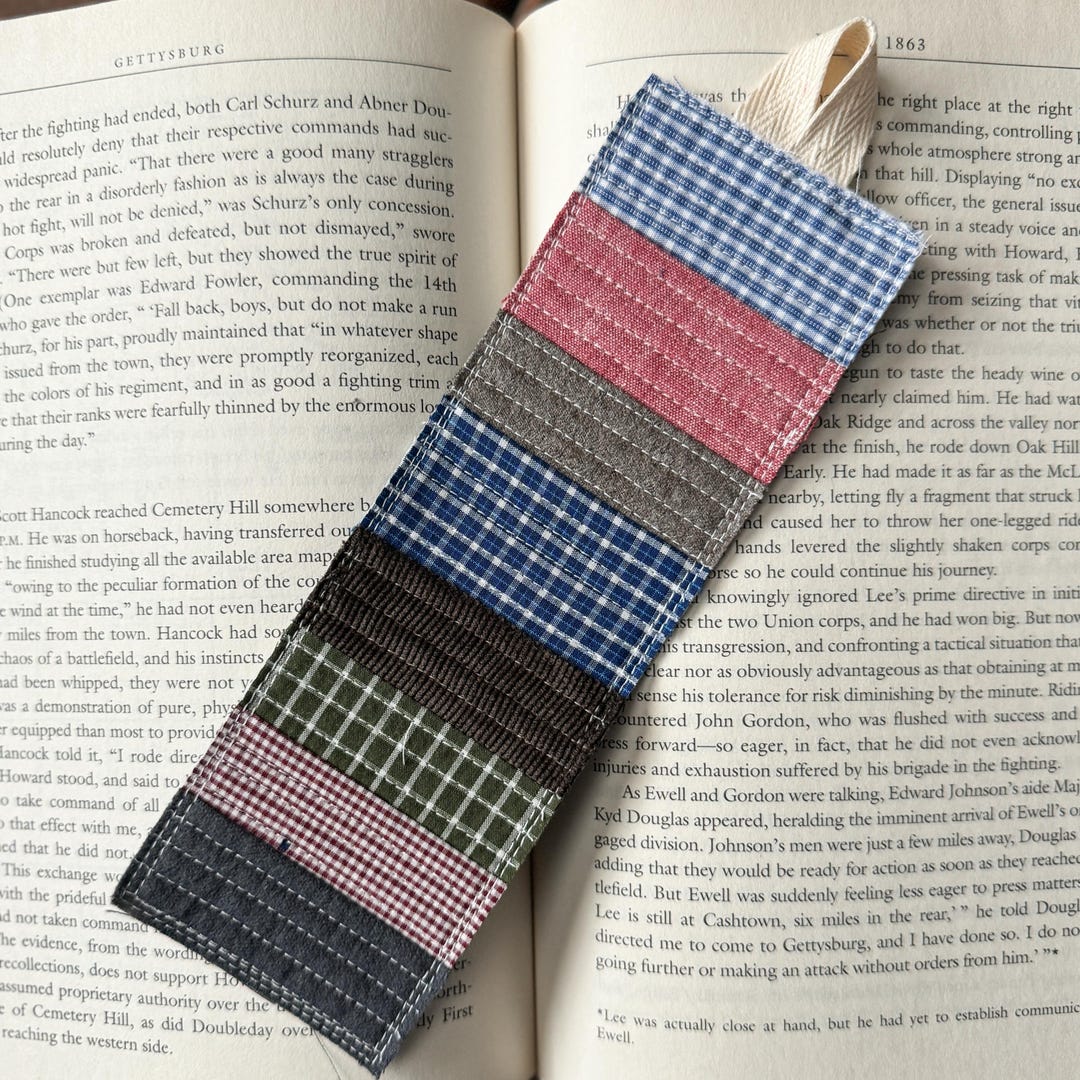 Quilted Masculine Bookmarks, Quilted Page Keeper, Fabric Bookmark Made ...
