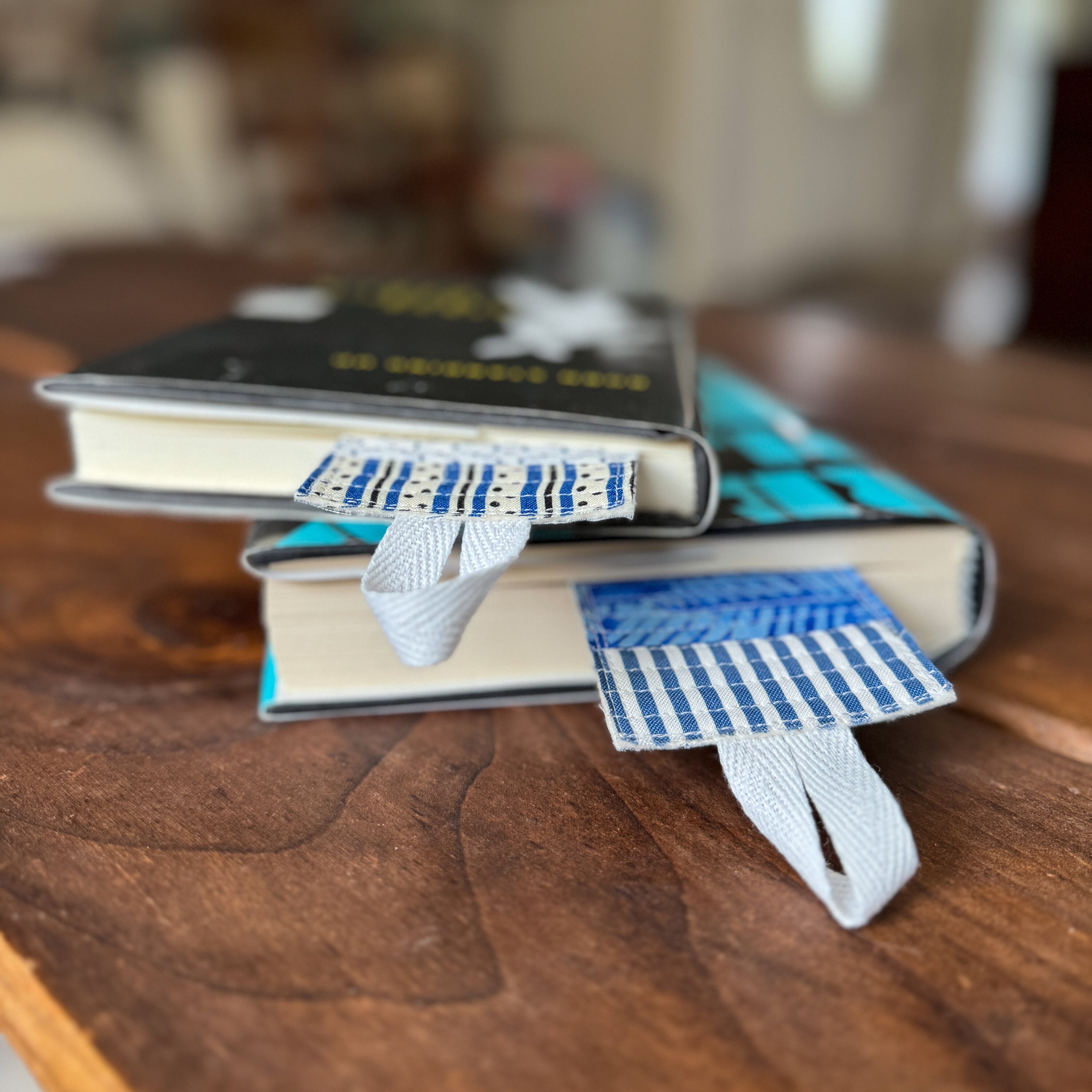 Quilted Bookmarks in Blue, Set of Five, Book Lover Gift, Stocking ...