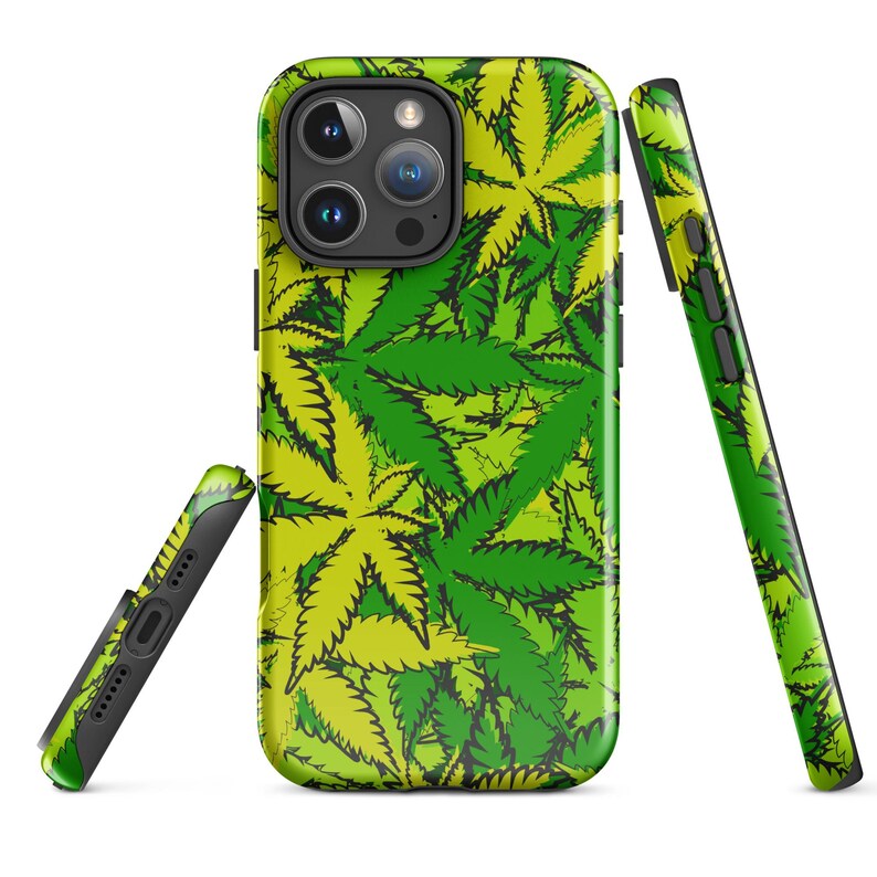 Marijuana Sublimation Tough iPhone Case, iPhone 16 15 14 13 12 11 Plus ...