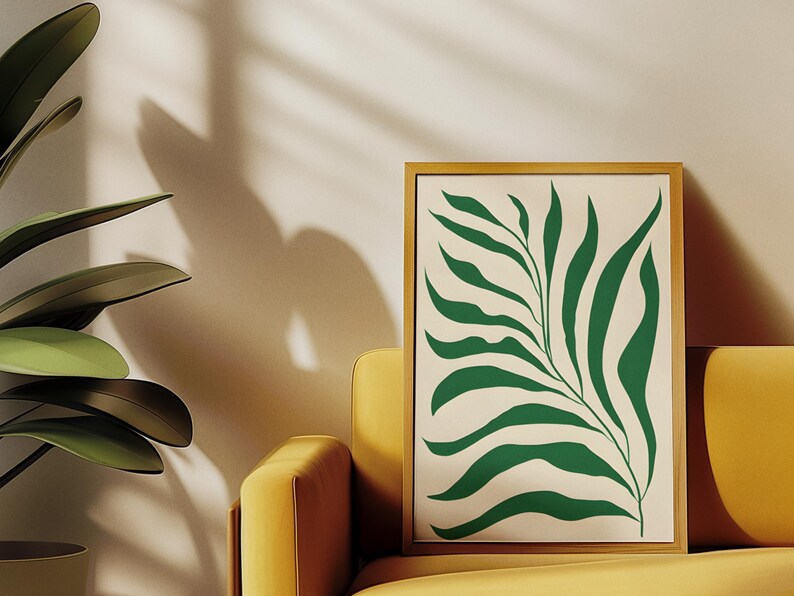 Boho Leaf Printable Wall Art, Neutral Botanical Wall Decor, Minimalist ...