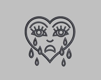 Crying Heart Tattoo - Etsy