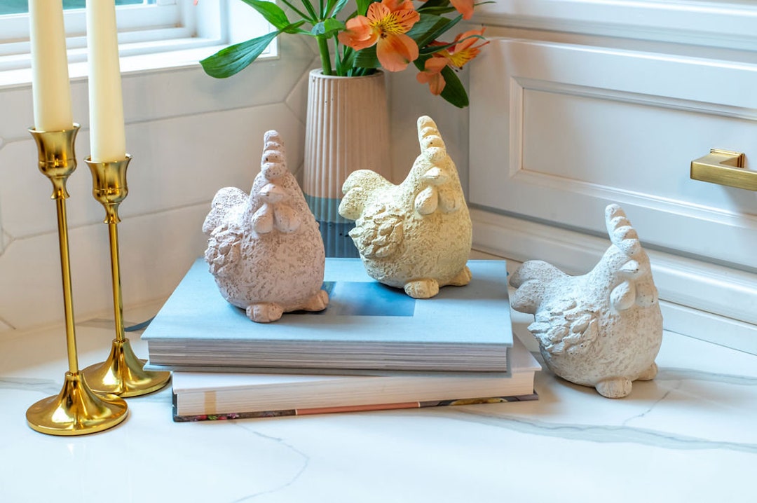 Concrete Rooster Decorative Figurine Farm Animal Minimalist Decor ...