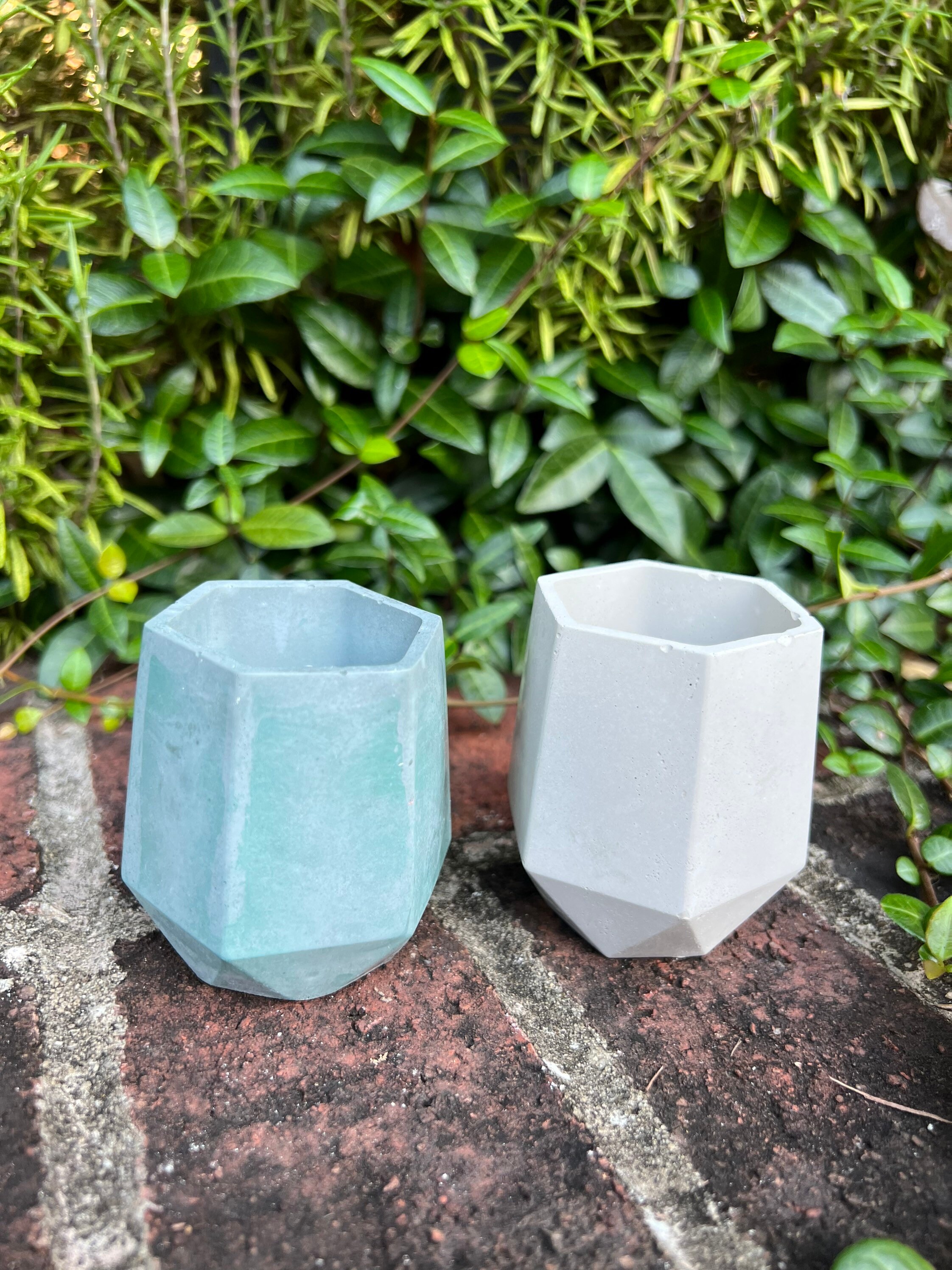 Concrete Geometric Pen Holder Concrete Desk Accessory Minimalist Pen ...