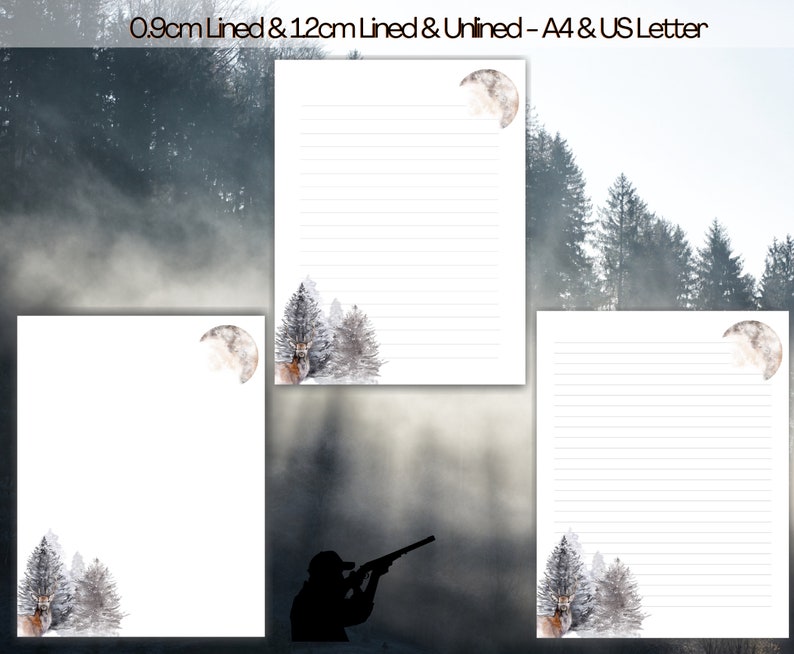 Printable Stationery A4 and US Letter Size mountain Tree - Etsy