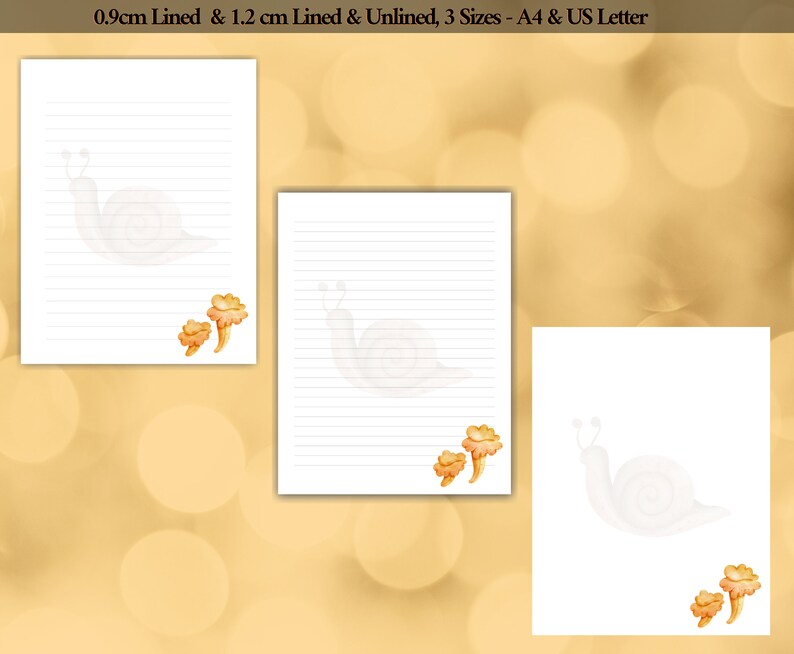 Printable Stationery A4 and US Letter Size Yellow Mushroom - Etsy