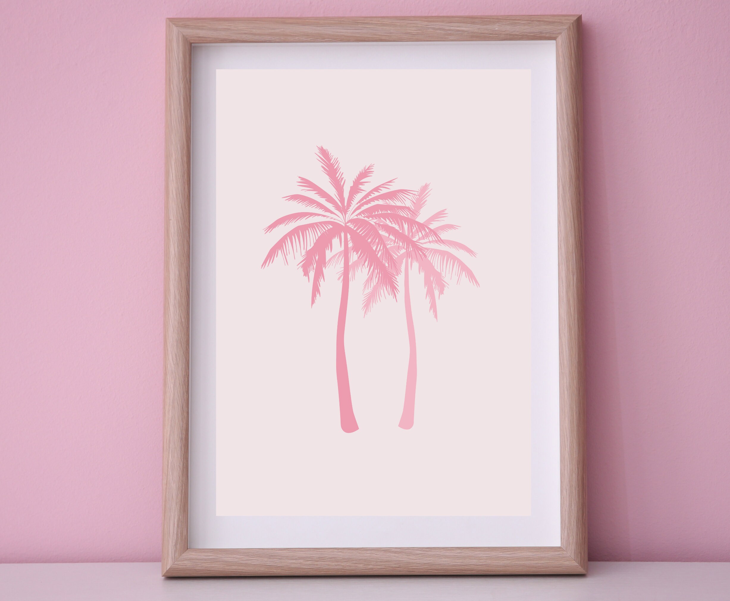 Arte mural imprimible, palmera rosa, descarga instantánea, - Etsy México
