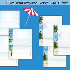 Printable Stationery A4 and US Letter Size beach Palm Tree - Etsy