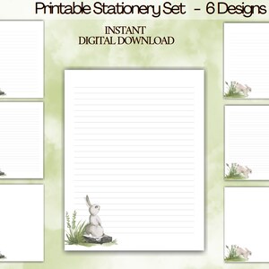 Printable Stationery A4 and US Letter Size Rabbit Digital - Etsy
