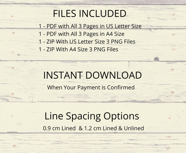 Printable Stationery A4 and US Letter Size Mountain Trees Digital ...